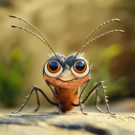 Cute Bug With Big Eyes Premium Ai Generated Image
