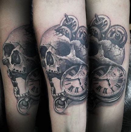 Skull And Timepiece Tattoo By Alex Limited Availability Revelation