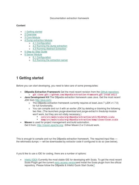 documentation extraction framework pdf namespace class computer