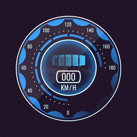 Speedometer Zero Speed Indication Dashboard Stock Vector Illustration