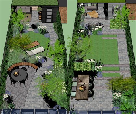 Lange Smalle Stadstuin Met Overkapping Van Zwart Douglas Hout Tuinontwerp Bureau Geels