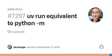 Uv Run Equivalent To Python M Issue Astral Sh Uv GitHub