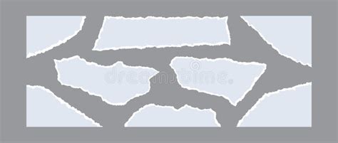light blue torn paper piece collection shapes with jagged uneven edges