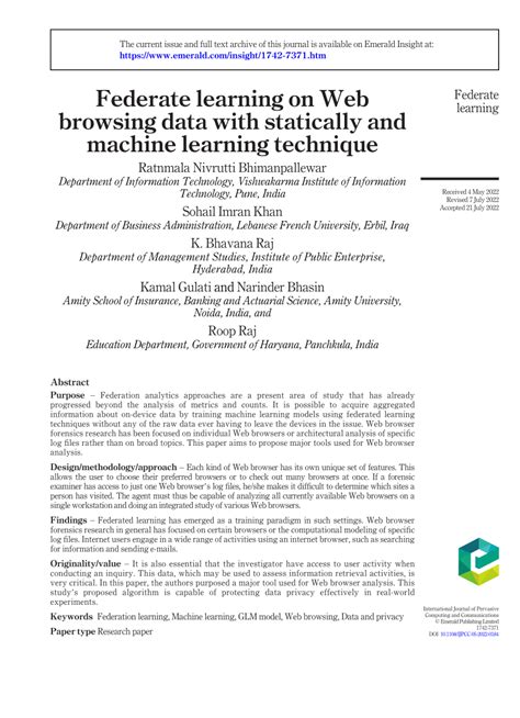 Pdf Federate Learning On Web Browsing Data With Statically And