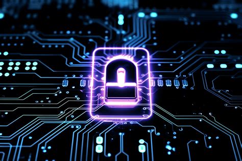 Lock In Center Of Circuit Pathways Concept Of Data Security