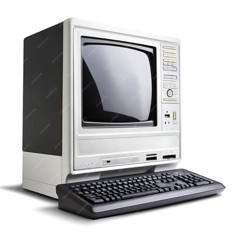 A Black And Silver Computer With A Black Keyboard And A White Background Premium Ai Generated