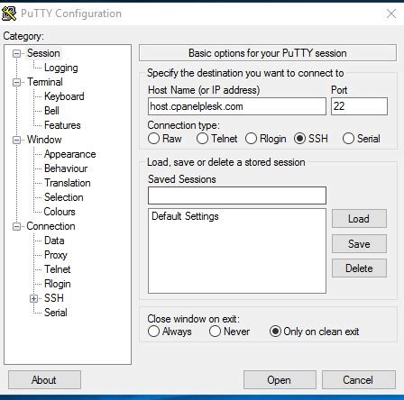Using Putty To Connect Your Server With SSH On Windows CPanel Plesk