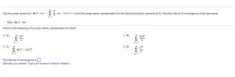 Solved Use The Power Series To Find The Power Series Chegg Com