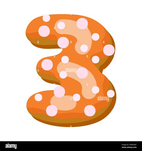 Number 3 In Donut Font Vector Illustration Stock Vector Image And Art Alamy