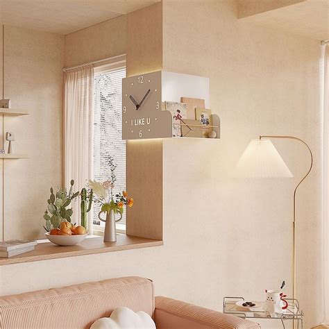 Modern Minimalist Corner Clock Double Sided Wall Clock Storage Rack Integrated Unique Creative