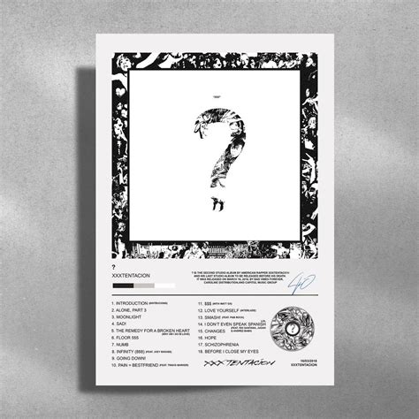 Xxxtentacion Album Cover Metalen Poster 30x40cm Albumhoezen