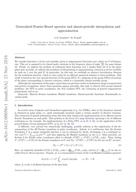 pdf generalized fourier bessel operator and almost periodic