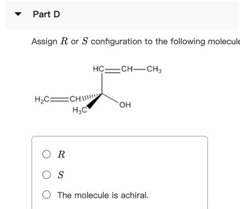 Solved Part A Assign R Or S Configuration To The Following Chegg