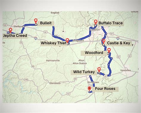 Kentucky Bourbon Trail Map Unfiltered Ky Tours