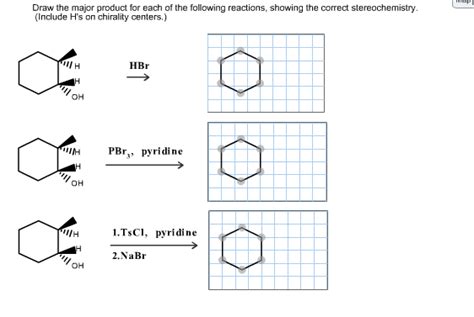 Solved Draw The Major Product For Each Of The Following