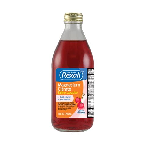 Buy Rexall Magnesium Citrate Saline Laxative Cherry Flavored 10 Fl Oz