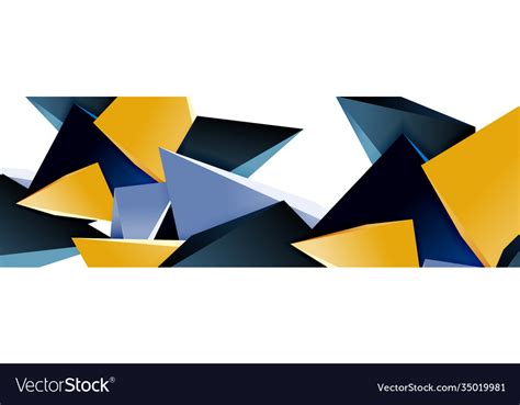 Triangle Mosaic Abstract Background 3d Triangular Vector Image