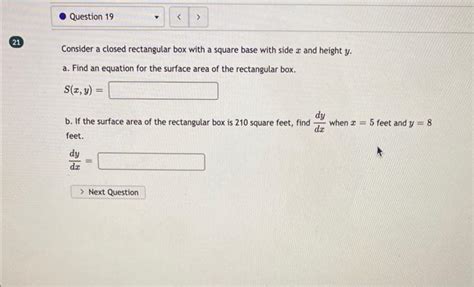 solved consider a closed rectangular box with a square base