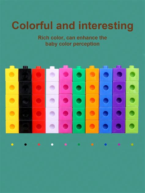 50pcs Set Diy Linking Set For Counting Sorting Stem Connecting Blocks Math Links Manipulatives