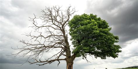 Mystery Tree Half Alive Half Dead Stock Illustration Illustration Of Mystery Tree 368115049