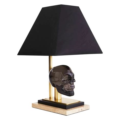 Jonathan Adler Skull Acrylic Table Lamp Black Gracious Style