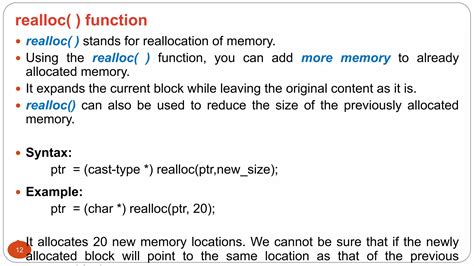 Dynamic Memory Allocation In C Pptx