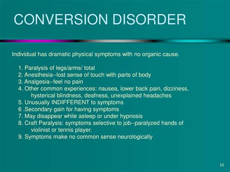 Conversion Disorder Definition Psychology At Spencer Ebert Blog