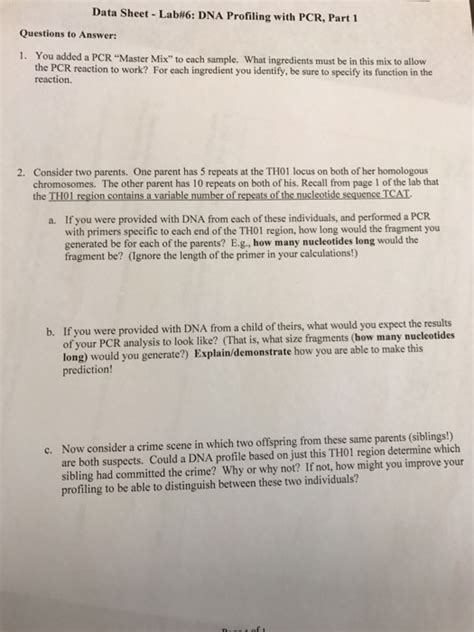 Solved You added a PCR "Master Mix" to each example. What | Chegg.com