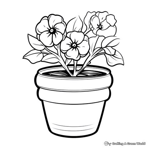 Flower Pot Coloring Pages Free And Printable