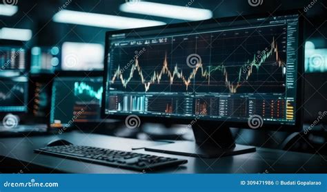Advanced Financial Analysis On A Multi Monitor Setup Stock Illustration