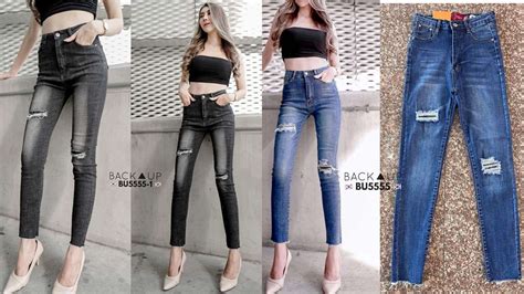 กางเกงยีนขาเดฟผ้ายืดทรงสวยสกิดขาดbu5555 Tp Jeans Thaipick