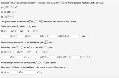 Solved 1 Pt Let F T R Be A Smooth Function Of Variables