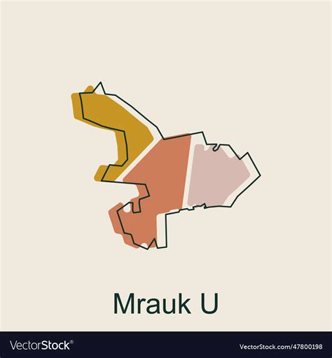 Map Of Mrauk U Design Royalty Free Vector Image
