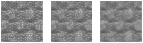 4 an example of textures with increased degrees of blurring from left