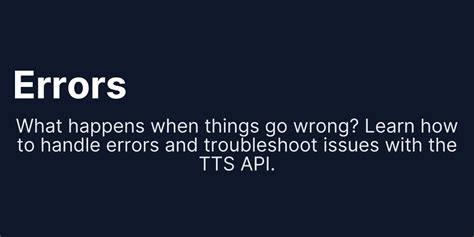 Errors Text To Speech Openai Api