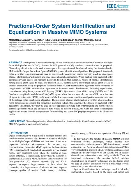 Pdf Fractional Order System Identification And Equalization In