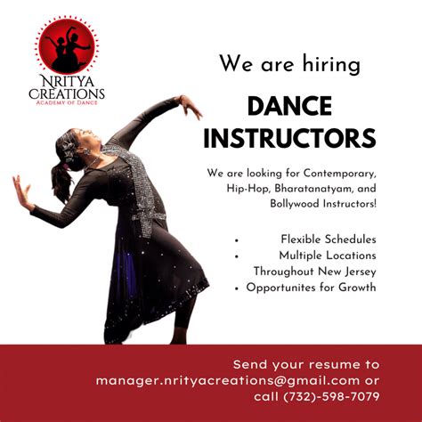 Job Opportunities Nritya Creations Academy Of Dance