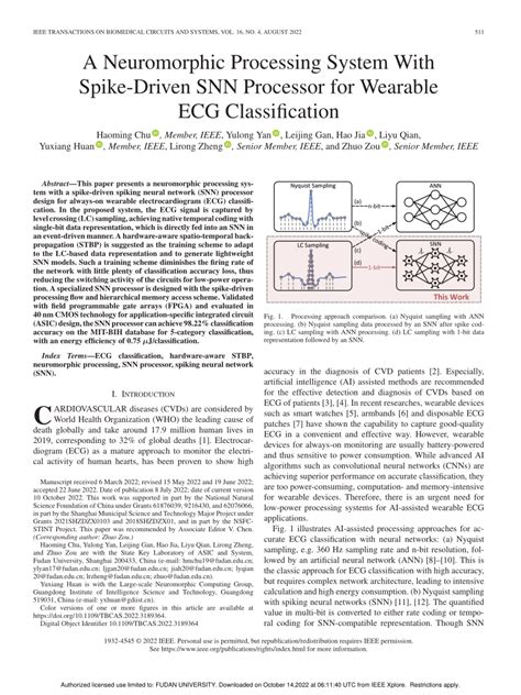 pdf a neuromorphic processing system with spike driven snn processor