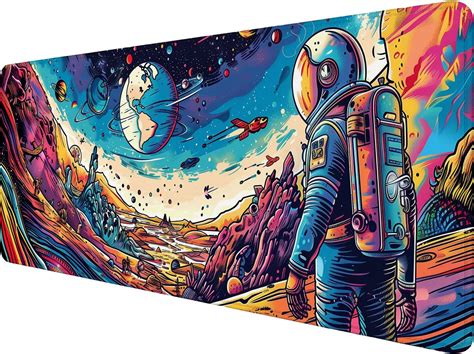 Space Planet Desk Mat Astronaut Spaceship Cosmic Large