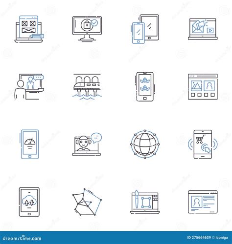 Machine Intelligence Line Icons Collection Automation Precision Innovation Learning