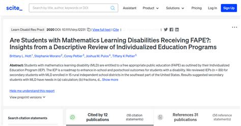Are Students With Mathematics Learning Disabilities Receiving Fape