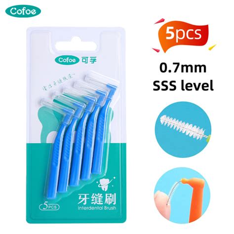0 7mm Cofoe 5pcs Interdental Brush Orthodontic Floss Sticks For Brace