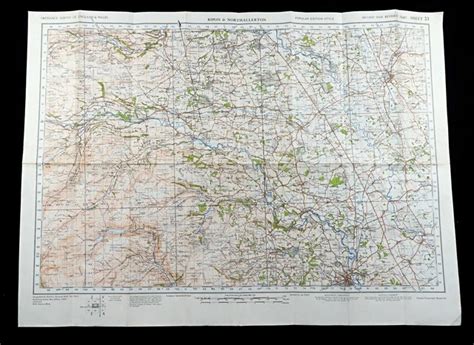 Ww2 Military Map Ripon Northallerton Catterick Army Camp War Office