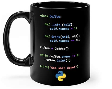 Programmer Coder Engineer Python Black Coffee Mug 11oz Sold By Ayush