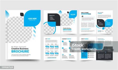 8 페이지 기업 비즈니스 회사 브로셔 프로필 템플릿 다목적 사용 표지 전단지 브로셔 잡지 전단지 및 더 많은 0명에 대한 스톡 벡터 아트 및 기타 이미지 Istock