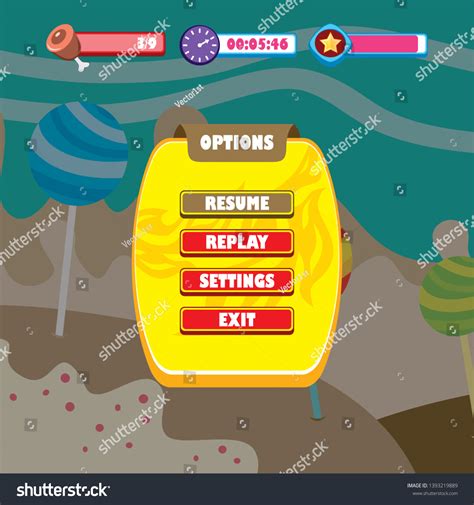Game Ui Menu Application Mobile App Stock Vector Royalty Free