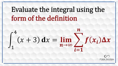 Definite Integral Using The Form Of The Definition Youtube