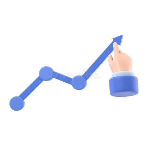 Increase Sales Diagram Up Businessman Raises Hand Financial Chart 3d Illustration Flat Design