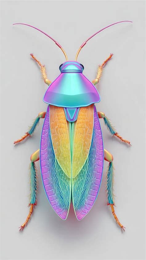 Colorful Insect Watercolor Illustration With Distinctive Character Design Stock Illustration