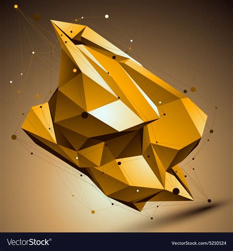 Gold Spatial Technological Shape Polygonal Vector Image